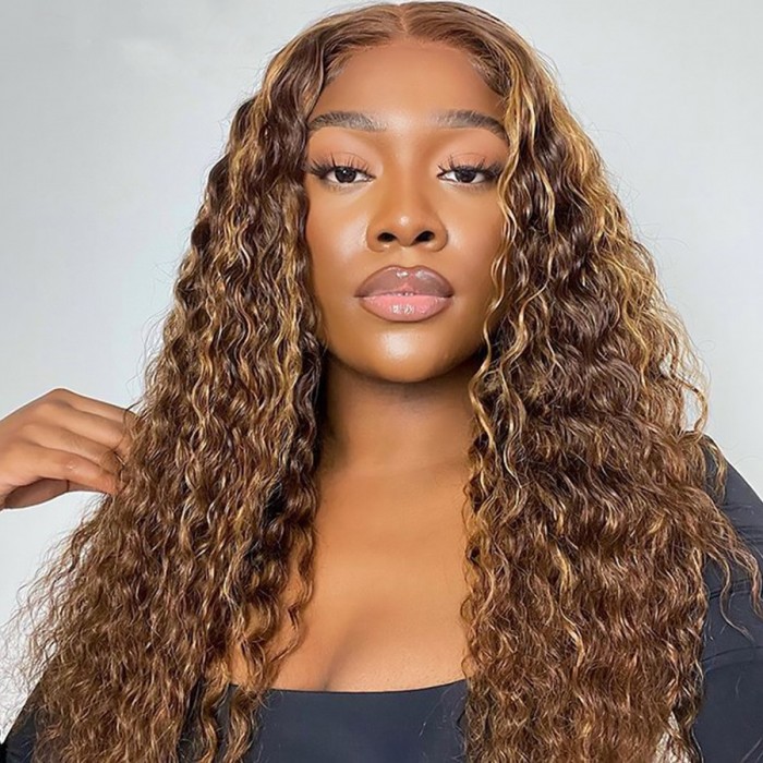 Wigfever Wear Go Glueless Wig Highlight Deep Wave 180% Density HD Lace ...